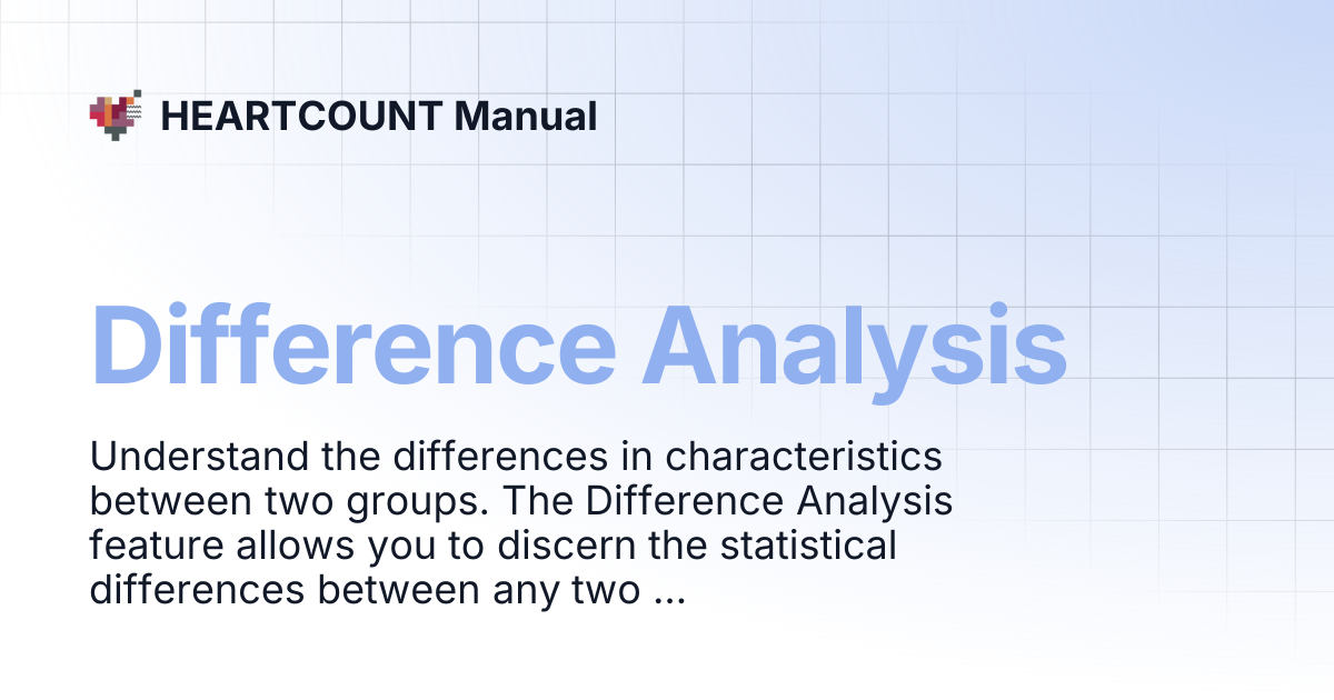 Difference Analysis | HEARTCOUNT Manual